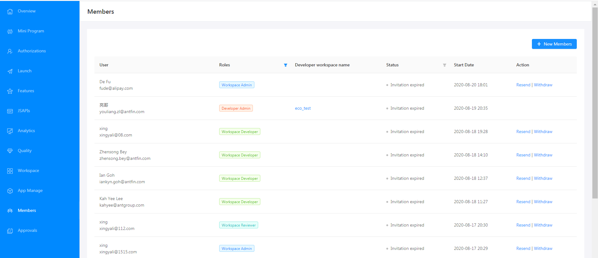 Workflow Procedures | Using Mini Program Platform | Documentation