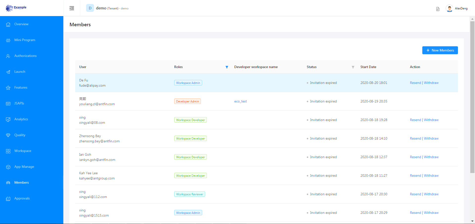 Workflow Procedures | Using Mini Program Platform | Documentation