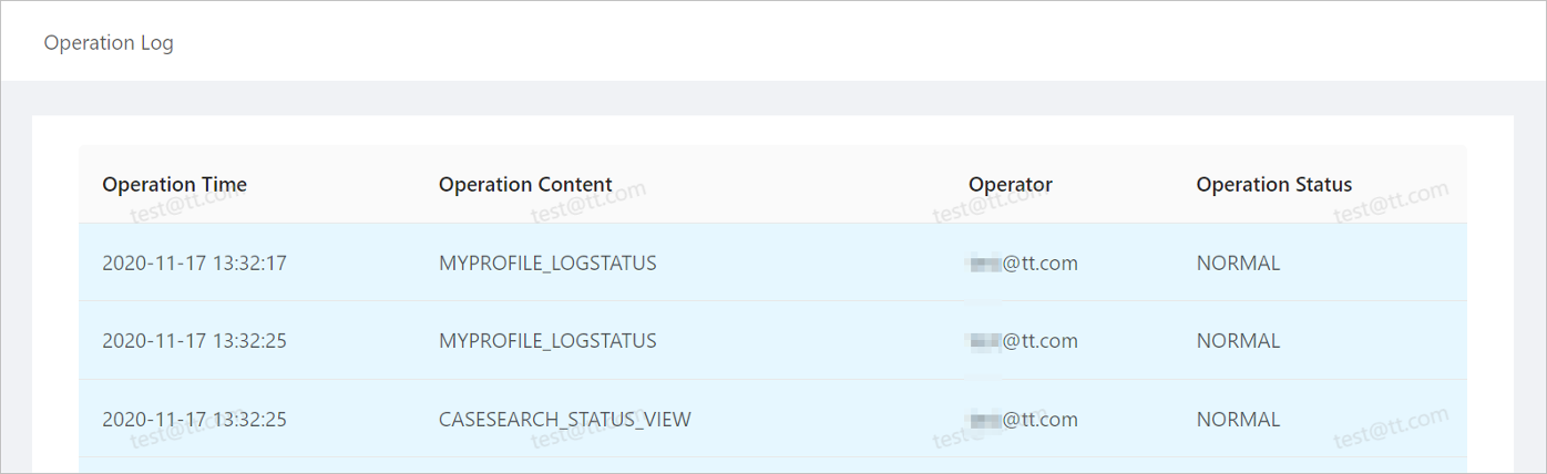 Operation Logs | User Guide